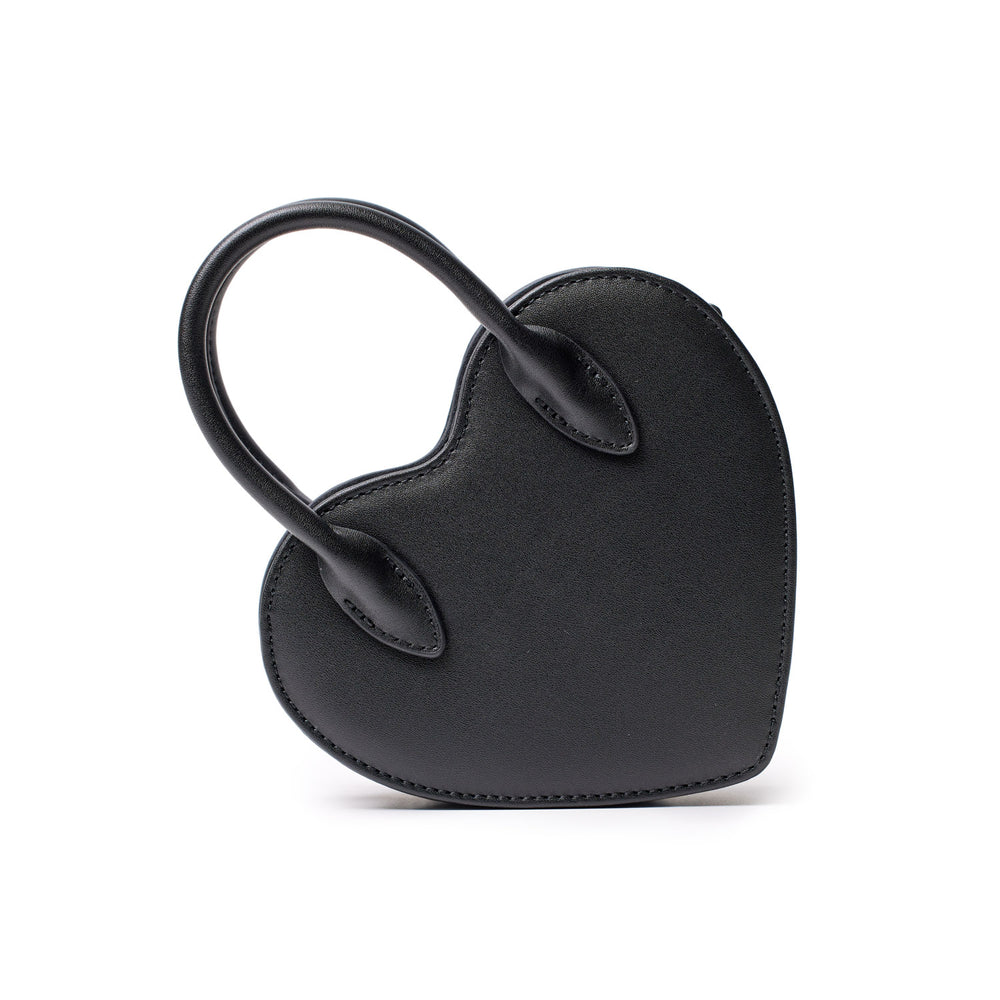 Glam-Aholic Mini Black Heart Bag | Romantic Vegan Leather Crossbody