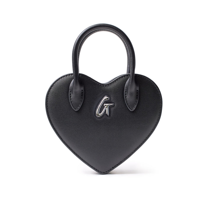 Glam-Aholic Mini Black Heart Bag | Romantic Vegan Leather Crossbody