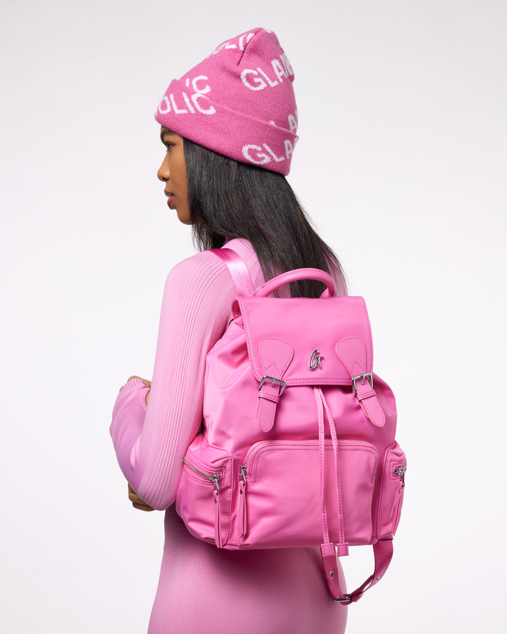 Nylon Hot Pink Backpack - Unisex, Versatile, and Practical