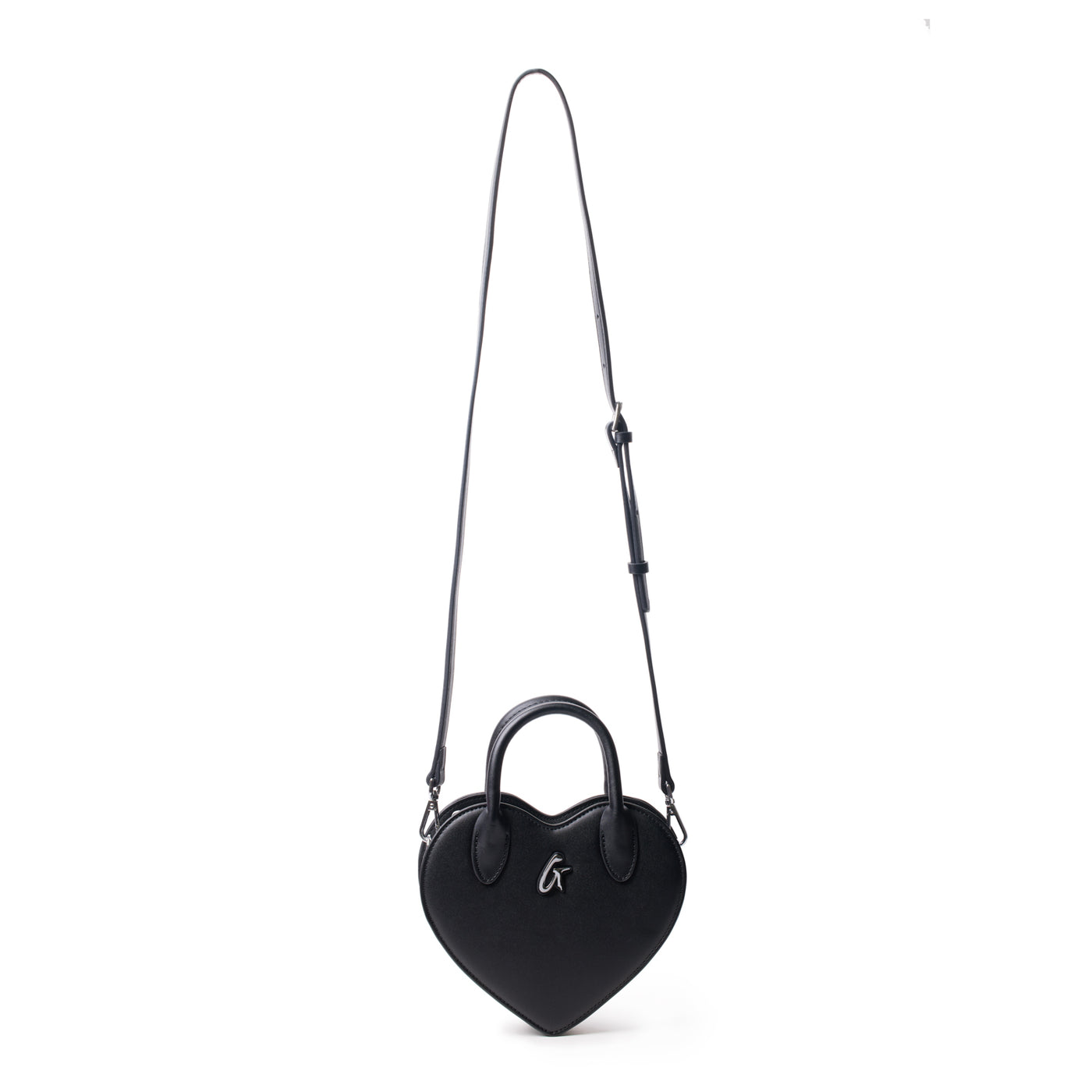 Glam-Aholic Black Heart Bag | Vegan Leather Crossbody | Iconic G Detail