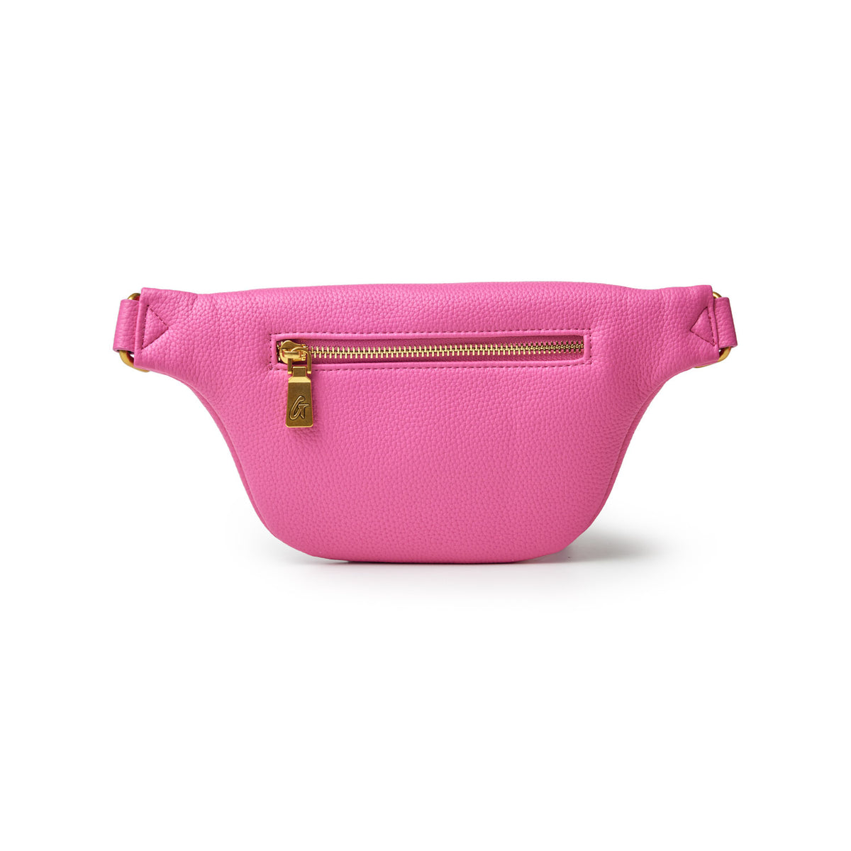 PEBBLE MINI FANNY PACK HOT PINK - Vegan Leather Waist Bag with Gold ...