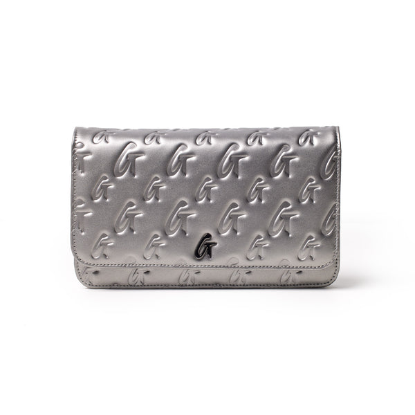 PLATINUM MONOGRAM WALLET ON CHAIN-GUNMETAL | Versatile Wallet for Work ...