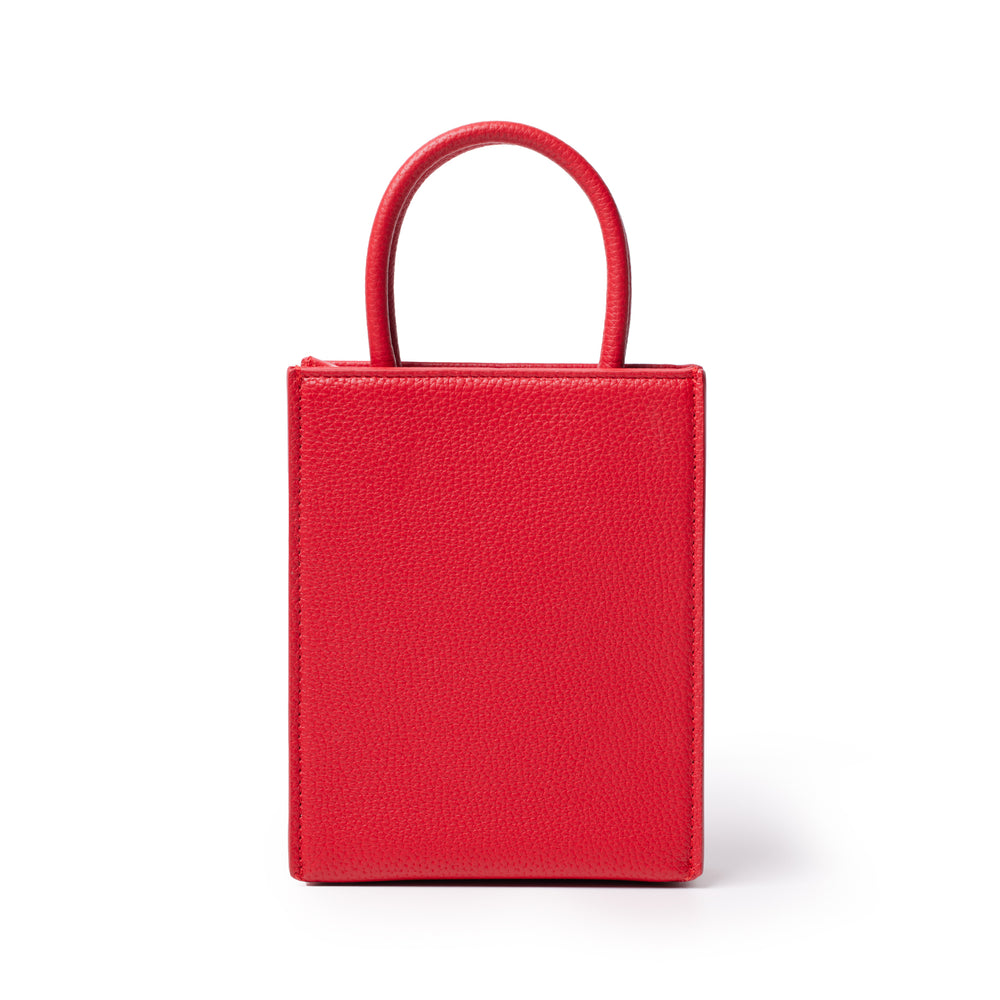 "Vegan Pebble Mini Tote in Red with Gold Hardware - Empowering Luxury ...