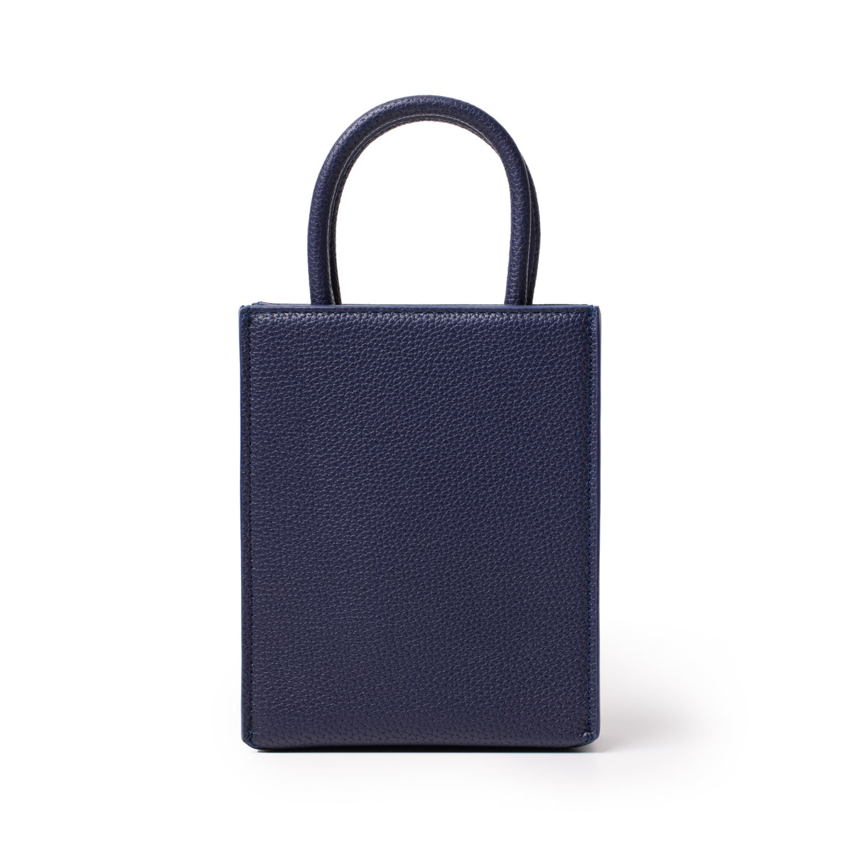 PEBBLE MINI TOTE NAVY - Vegan Leather Tote with Gold Hardware