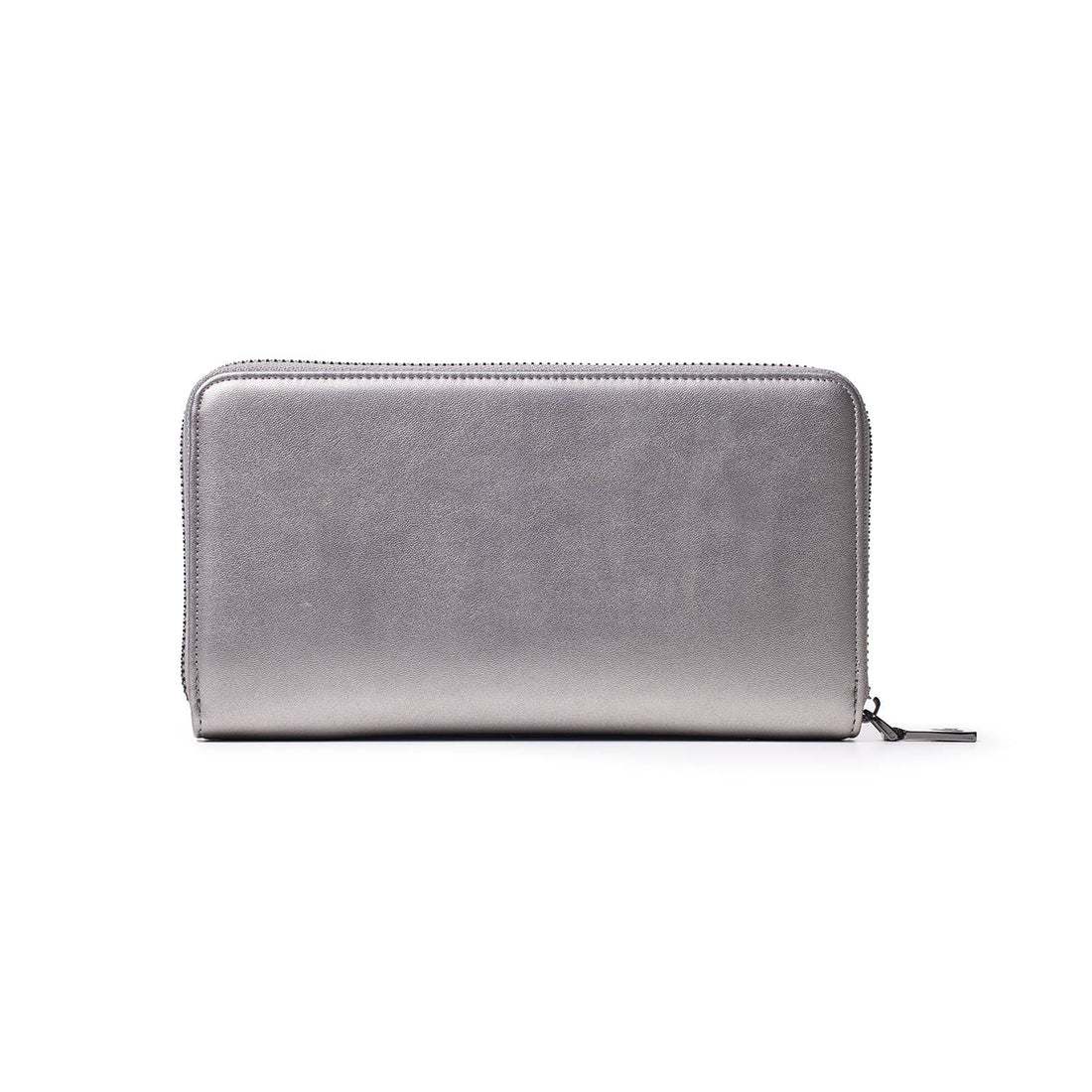 Signature Logo Jumbo Wallet in Platinum - Luxury Vegan Leather Accessory
