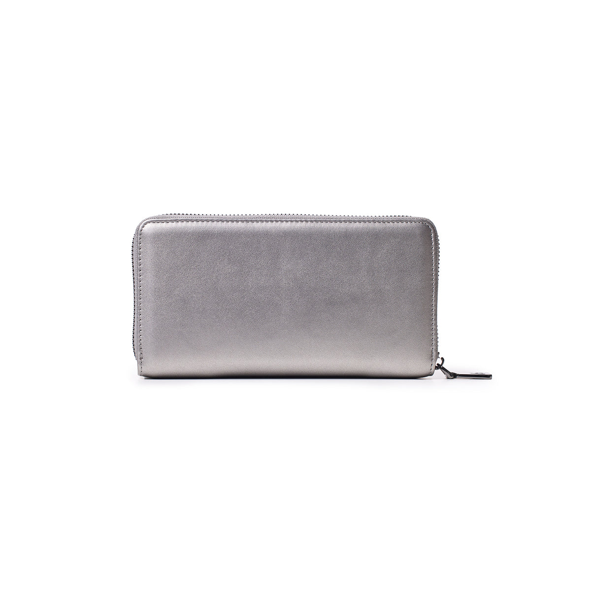 Signature Logo Standard Wallet Platinum - Vegan Leather, Zip Closure ...