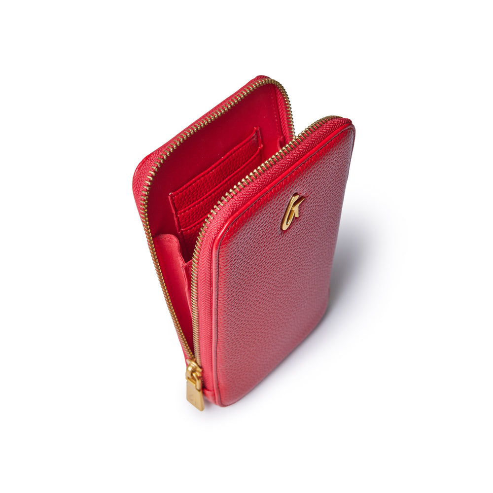 Pebble Phone Crossbody - Red | Adjustable Strap | Zip Closure | Chic G ...