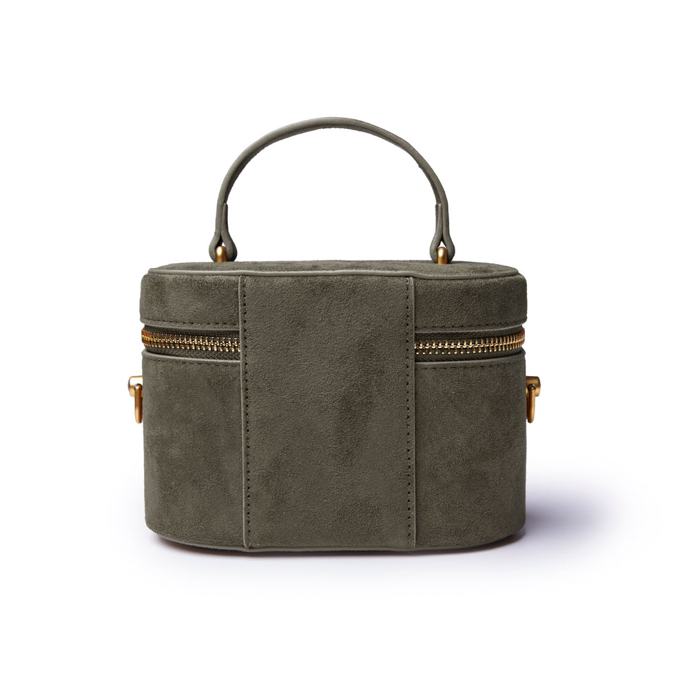 Mini Suede Vanity Bag | Olive Green | Soft & Versatile Handbag - Glam ...