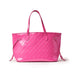Monogram Glam Tote Mirror Hot Pink - Vegan Leather Tote with Signature ...