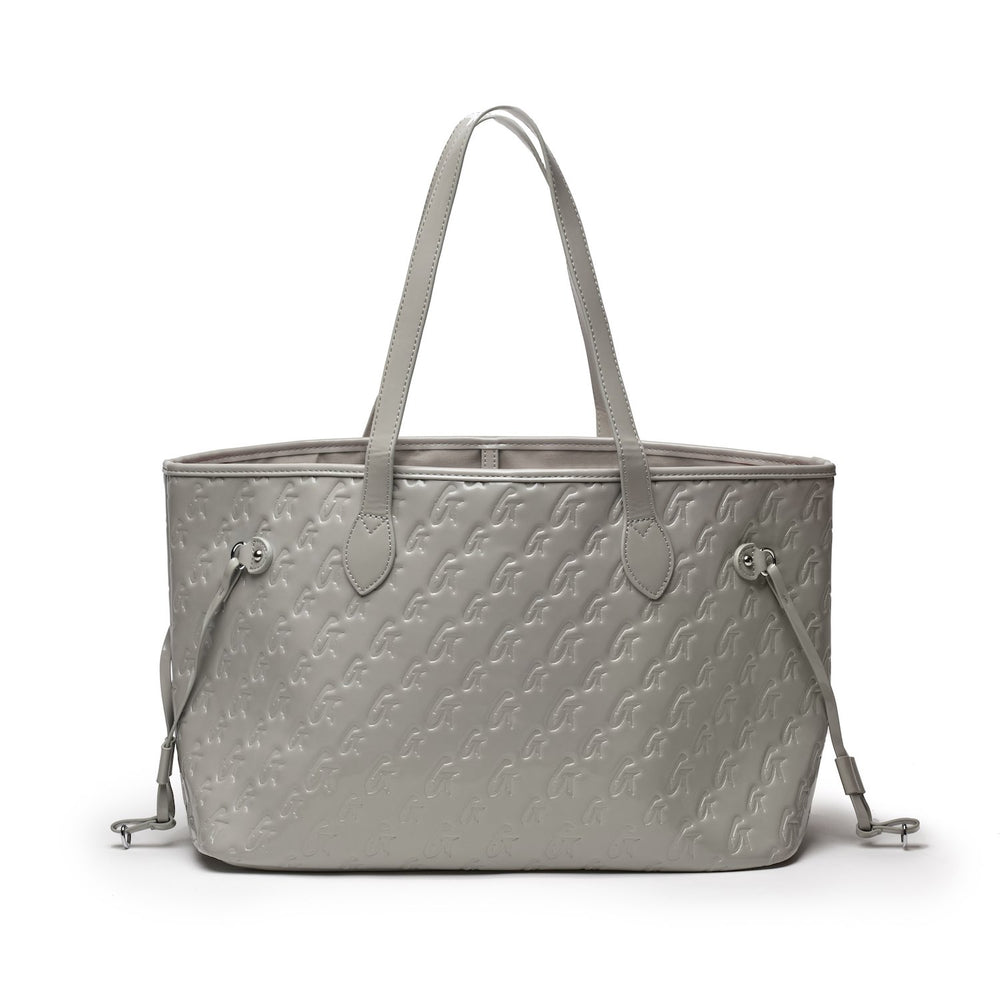 Monogram Glam Tote - Mirror Gray | Lightweight Vegan Leather | Spacious ...