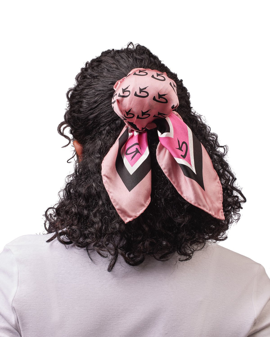 MONOGRAM SILK SCARF PINK - Luxury 100% Silk Accessory - Glam-Aholic ...