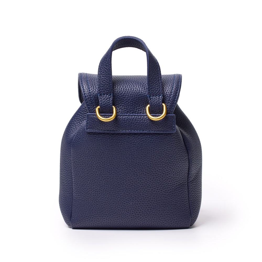 PEBBLE MINI BACKPACK NAVY | Versatile Vegan Leather Backpack | Glam ...
