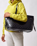 Monogram Glam Tote Mirror Black - Vegan Leather Tote for Women with ...