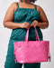 Monogram Glam Tote Mirror Hot Pink - Vegan Leather Tote with Signature ...