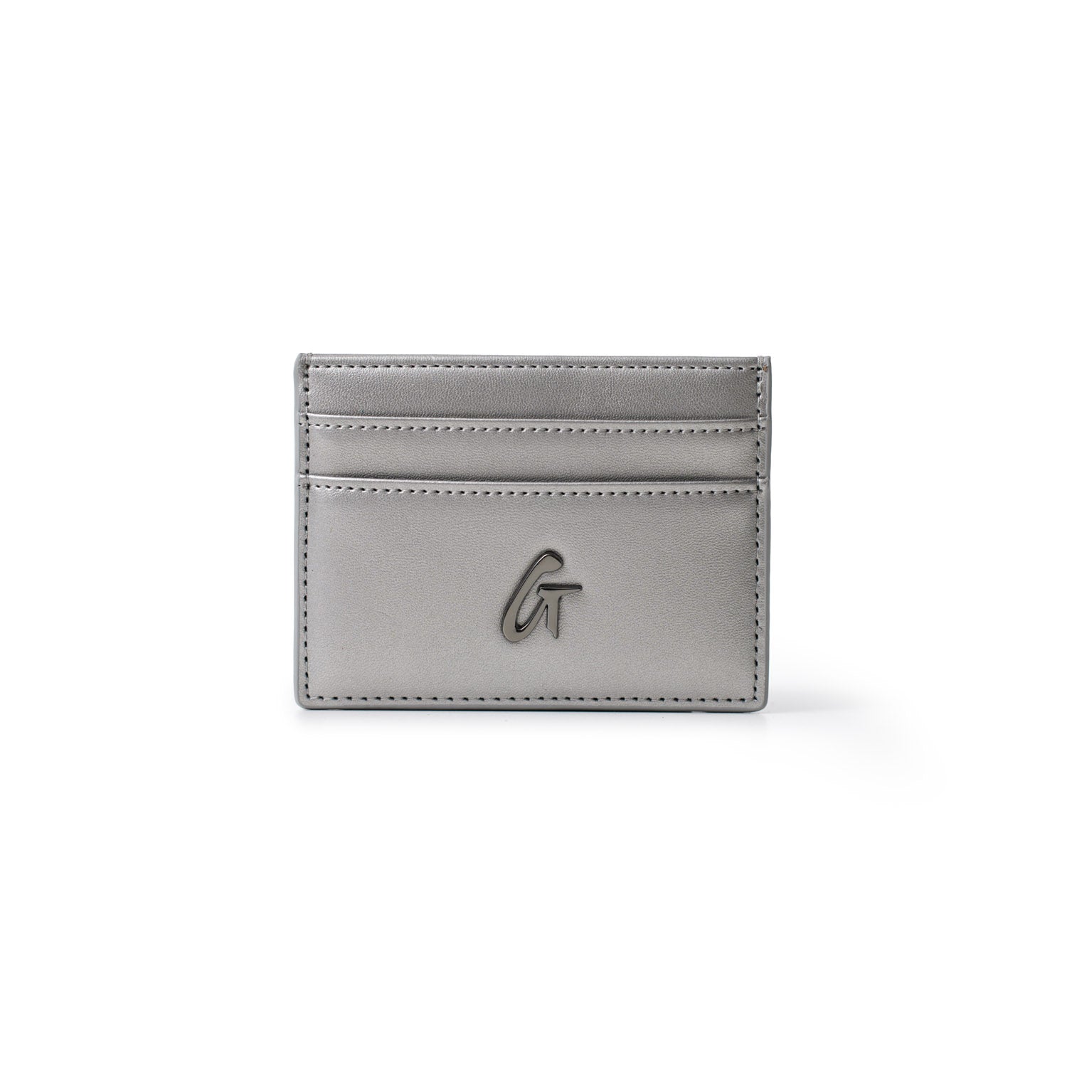 Glam-Aholic Platinum Card Holder - Vegan Leather with Gunmetal G