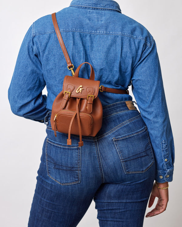 PEBBLE MINI BACKPACK BROWN