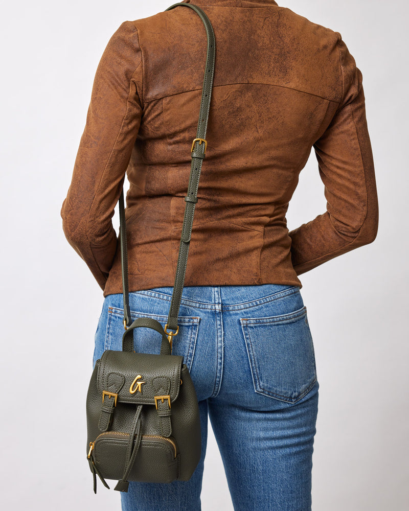 PEBBLE MINI BACKPACK OLIVE GREEN