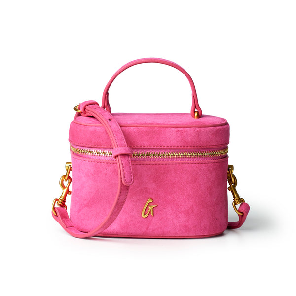 Mini Suede Vanity Bag | Hot Pink | Versatile & Soft Design - Glam ...