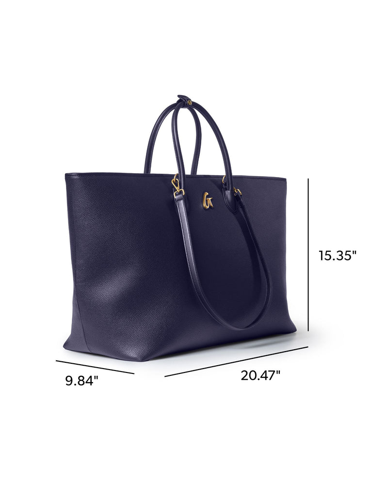 Jumbo Pebble Tote Bag | Navy | Oversized Vegan Leather | Glam-Aholic ...