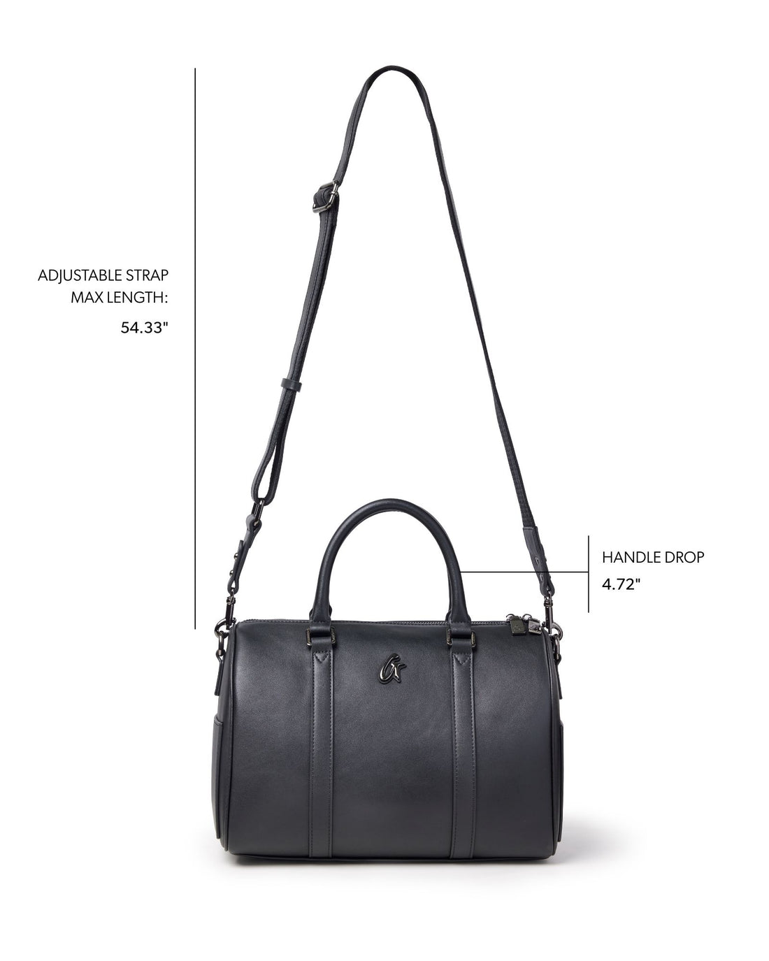 Large Standard Gal Boston Bag | Black | Spacious Interior | Glam-Aholic