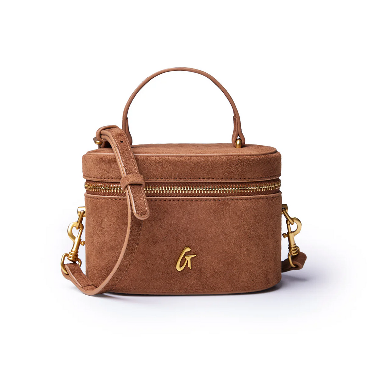 Mini Suede Vanity Bag | Brown | Small & Versatile Handbag for ...