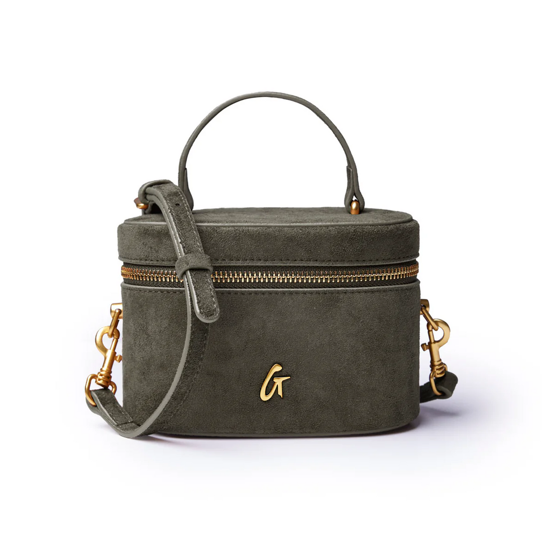 Mini Suede Vanity Bag | Olive Green | Soft & Versatile Handbag - Glam ...