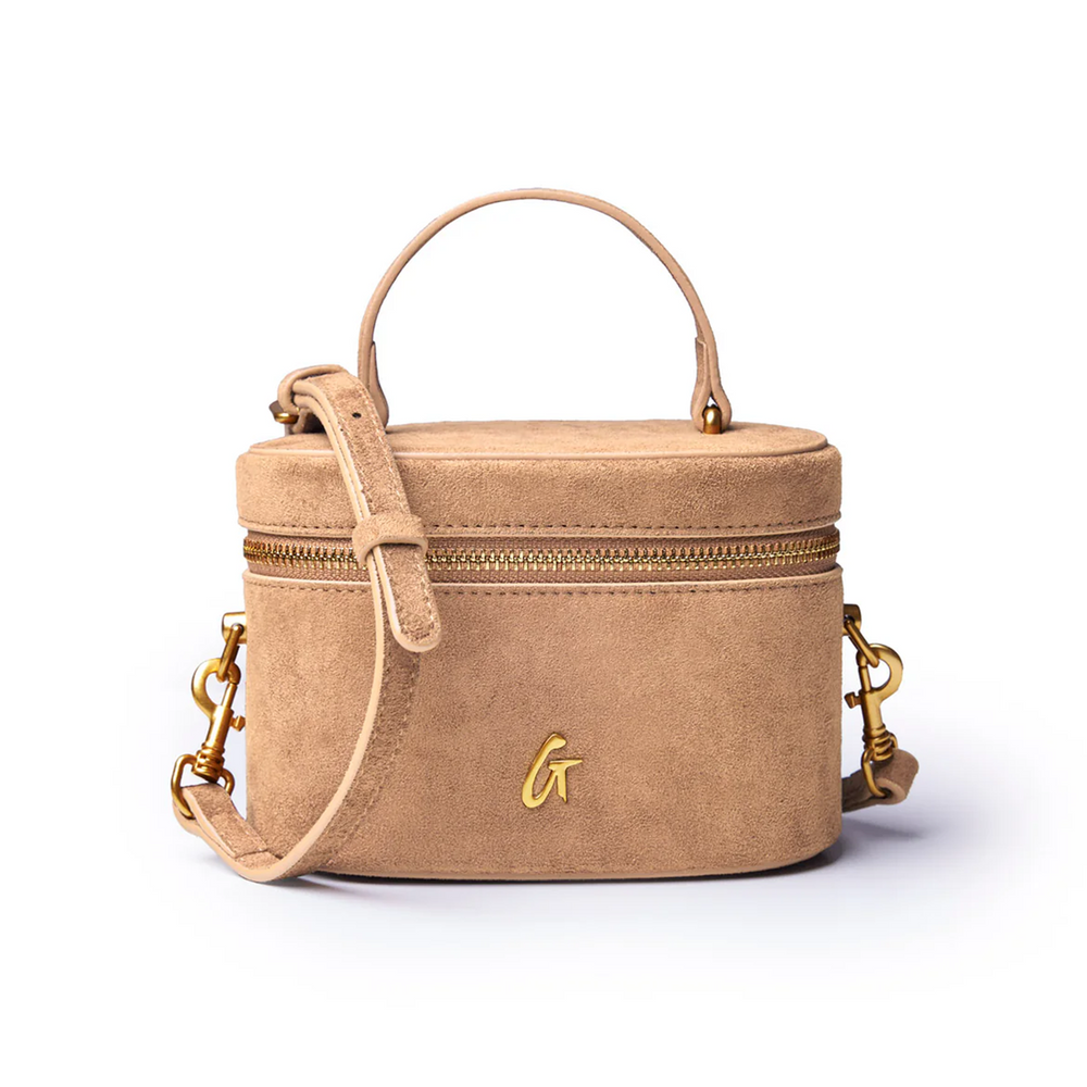 Mini Suede Vanity Bag | Tan | Small & Versatile Handbag for Essentials ...