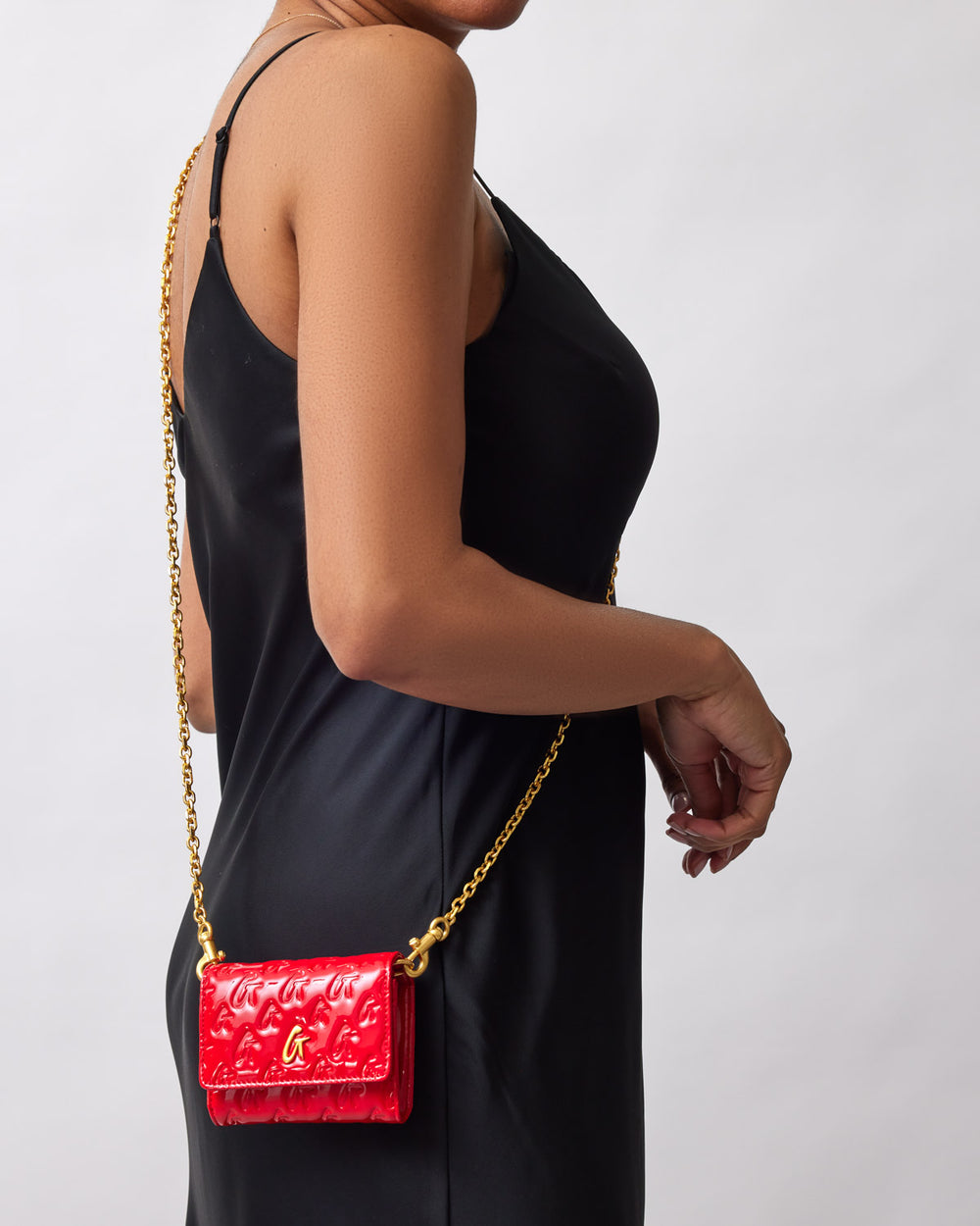 Luxury Monogram Mirror Red Compact Wallet - Glam-Aholic Lifestyle