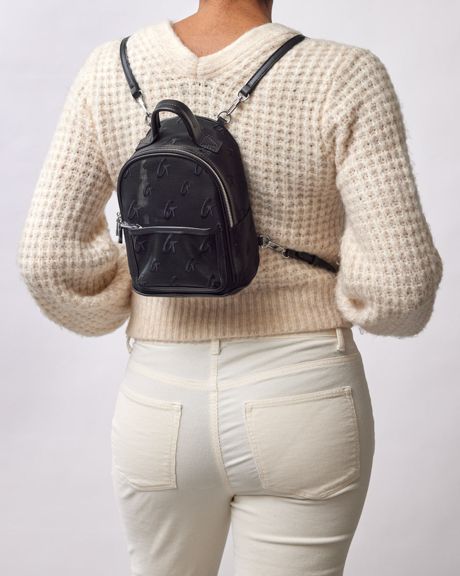 Mini Mesh Backpack - Sheer Monogram Accessible Front Zip Pocket