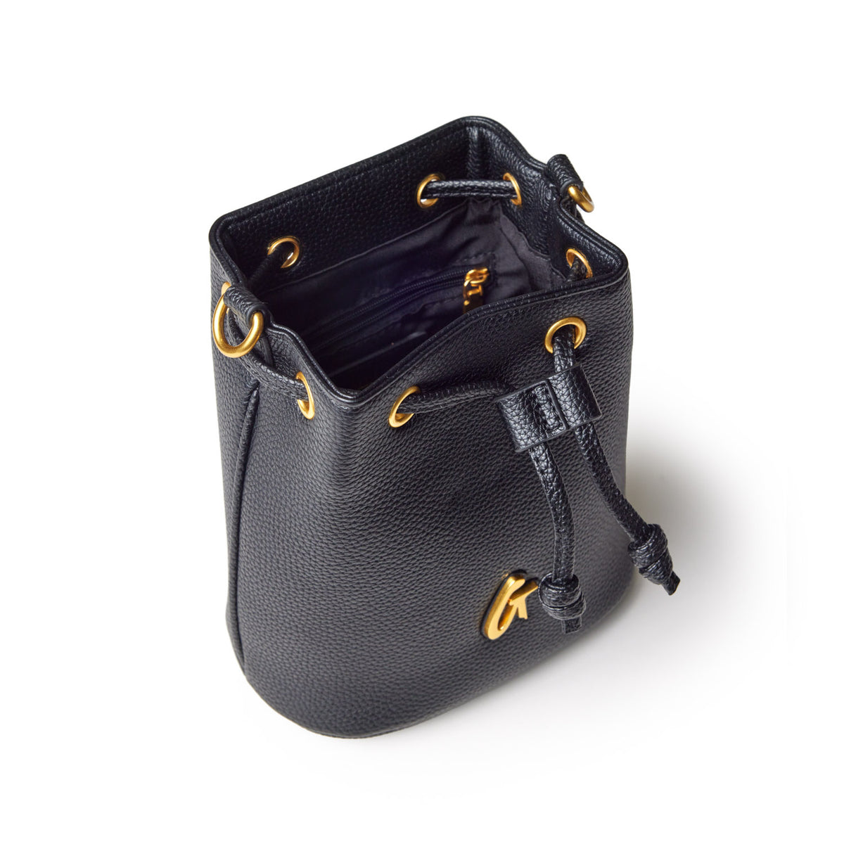 "Vegan Pebble Mini Bucket Bag Black - Luxury Accessible to All Women"