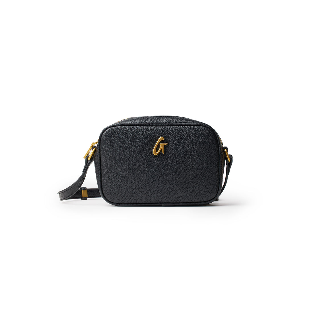 PEBBLE MINI CAMERA BAG BLACK - Vegan Leather & Gold Hardware - Travel ...