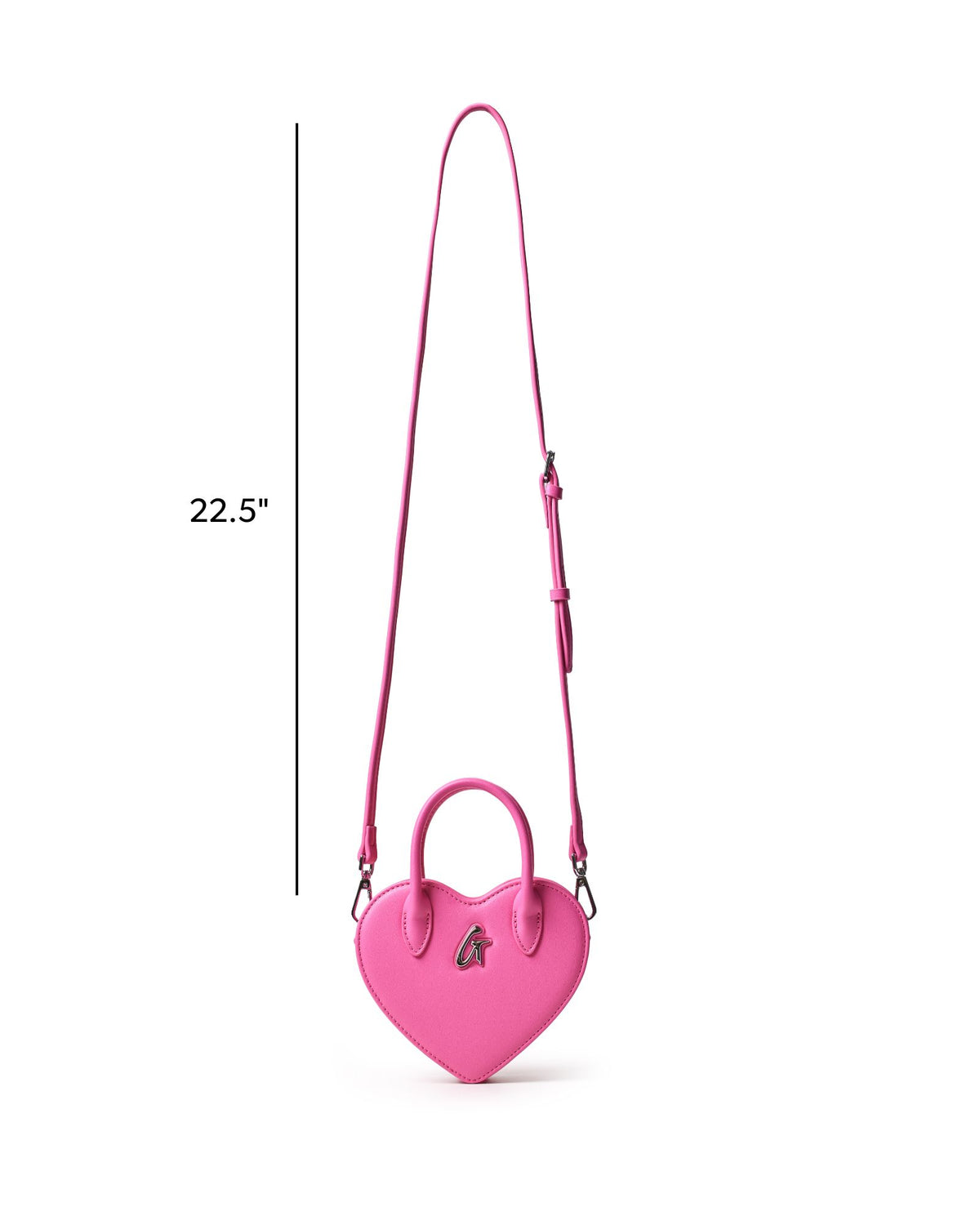 Mini Pink Heart Bag | Vegan Leather Crossbody with Iconic G