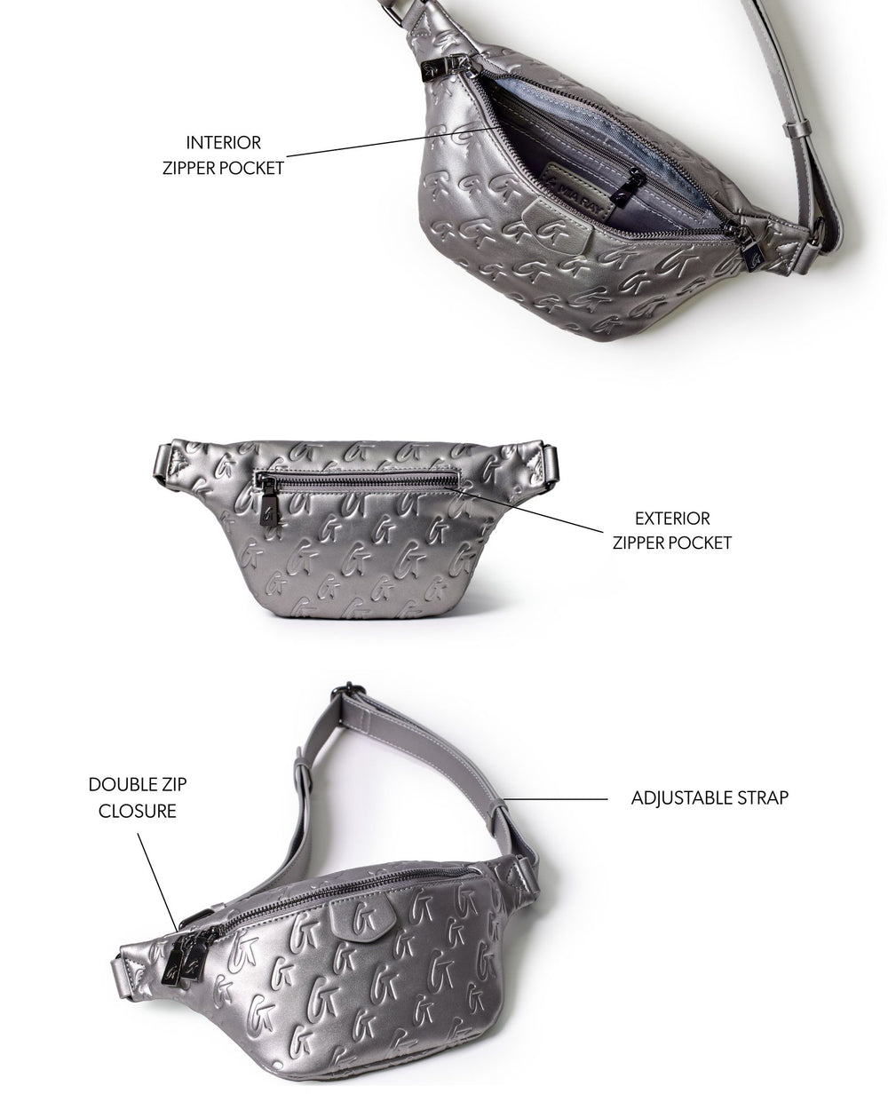 Monogram Mini Fanny Pack Platinum - Chic Comfort with a Touch of Flash