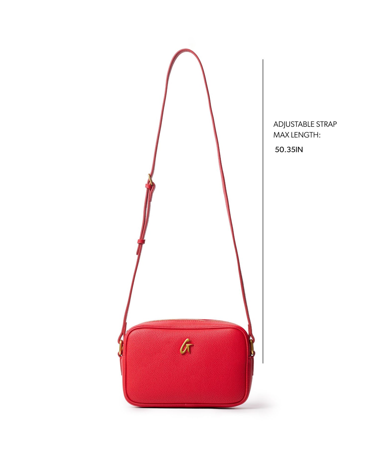 Structured Vegan Pebble Mini Camera Bag Red | Luxury Crossbody Bag