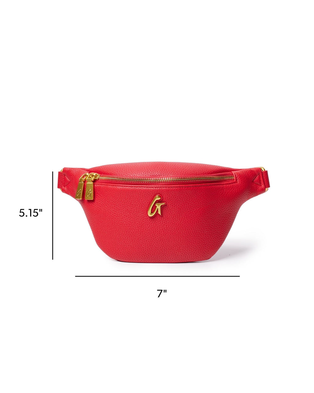 Pebble Mini Fanny Pack Red | Vegan Leather & Gold Zipper Fanny Pack