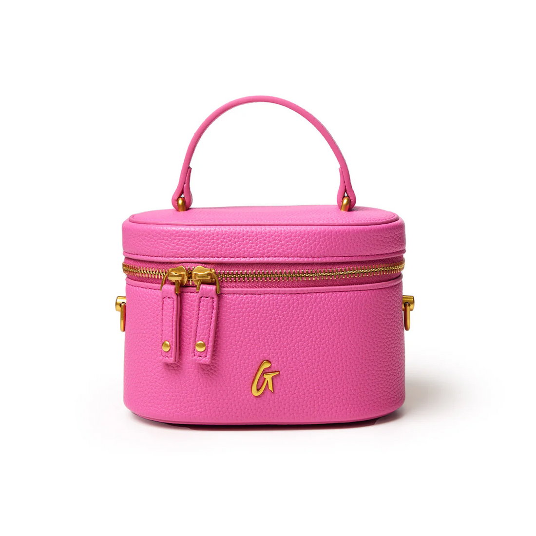 Glam-Aholic Lifestyle Pebble Vanity Hot Pink-Gold Vegan Leather Mini Bag