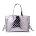 MONOGRAM GLAM TOTE METALLIC SILVER - Chic Vegan Leather Tote with ...
