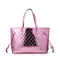 MONOGRAM GLAM TOTE METALLIC PINK - Vegan Leather Tote with Chic G Detail