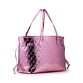 MONOGRAM GLAM TOTE METALLIC PINK - Vegan Leather Tote with Chic G Detail