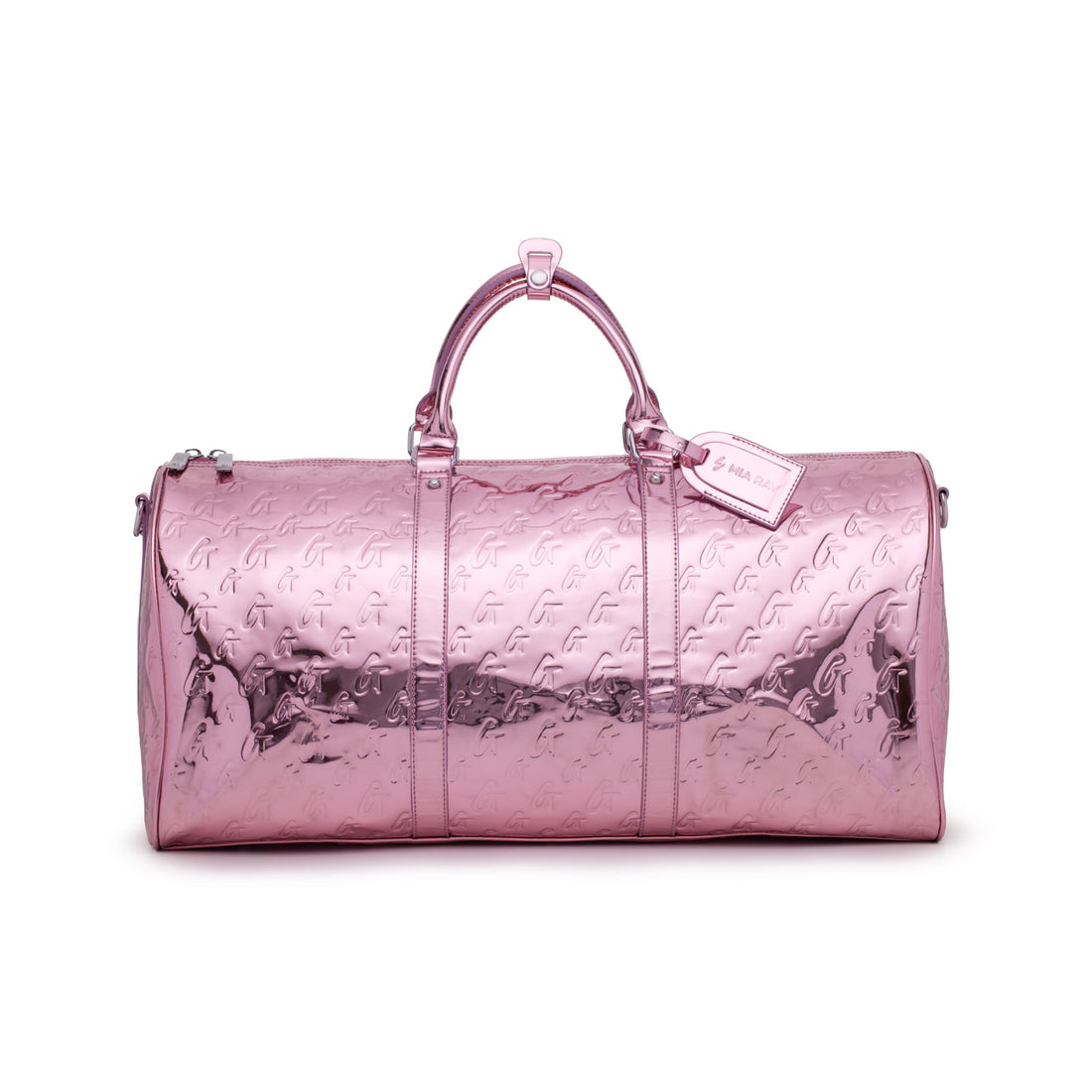Monogram Metallic Pink Duffle Bag - Vegan Leather Travel Bag