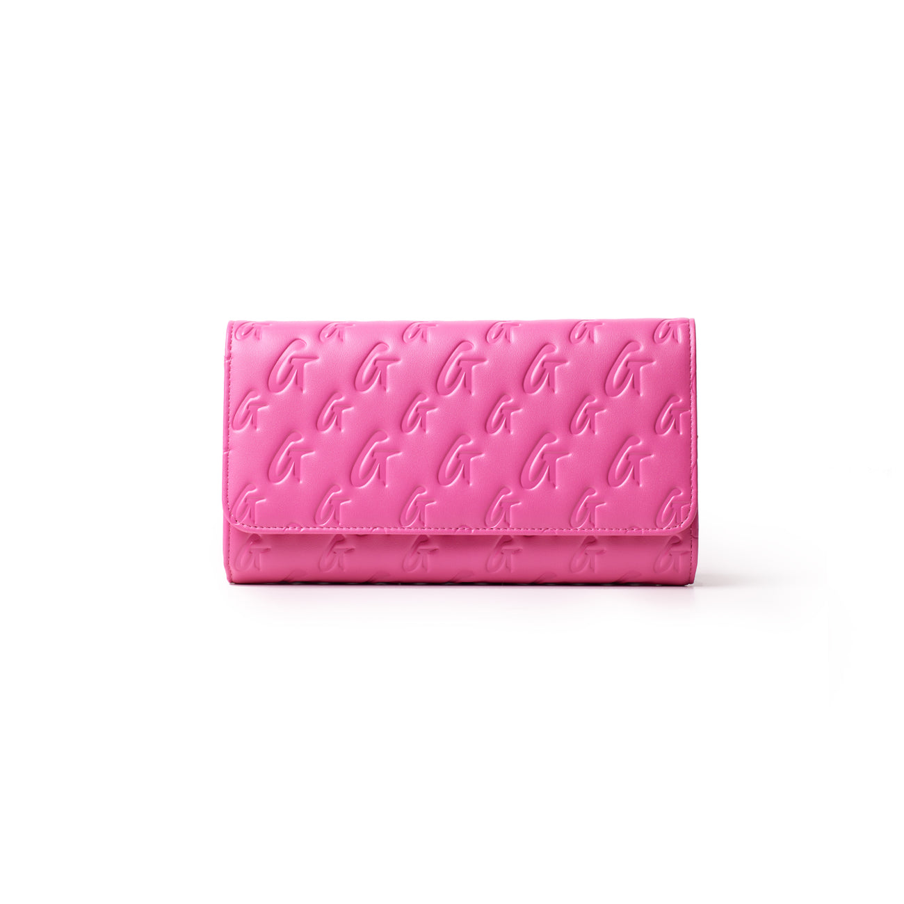 Glam-Aholic Monogram Travel Wallet Hot Pink - Vegan Leather Organizer ...