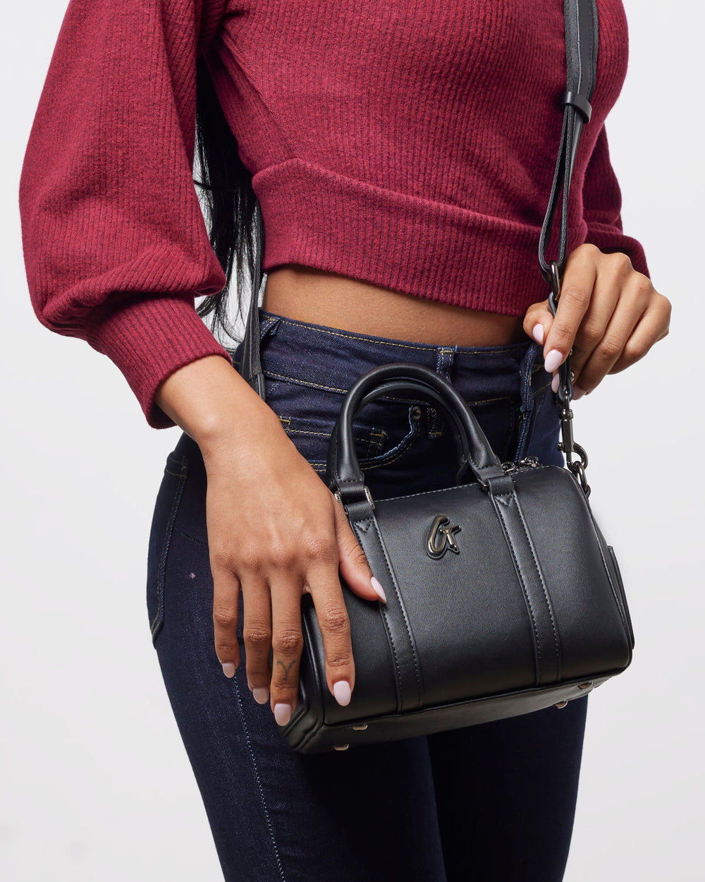 Mini Standard Gal Boston Bag | Black | Structured Design | Glam-Aholic