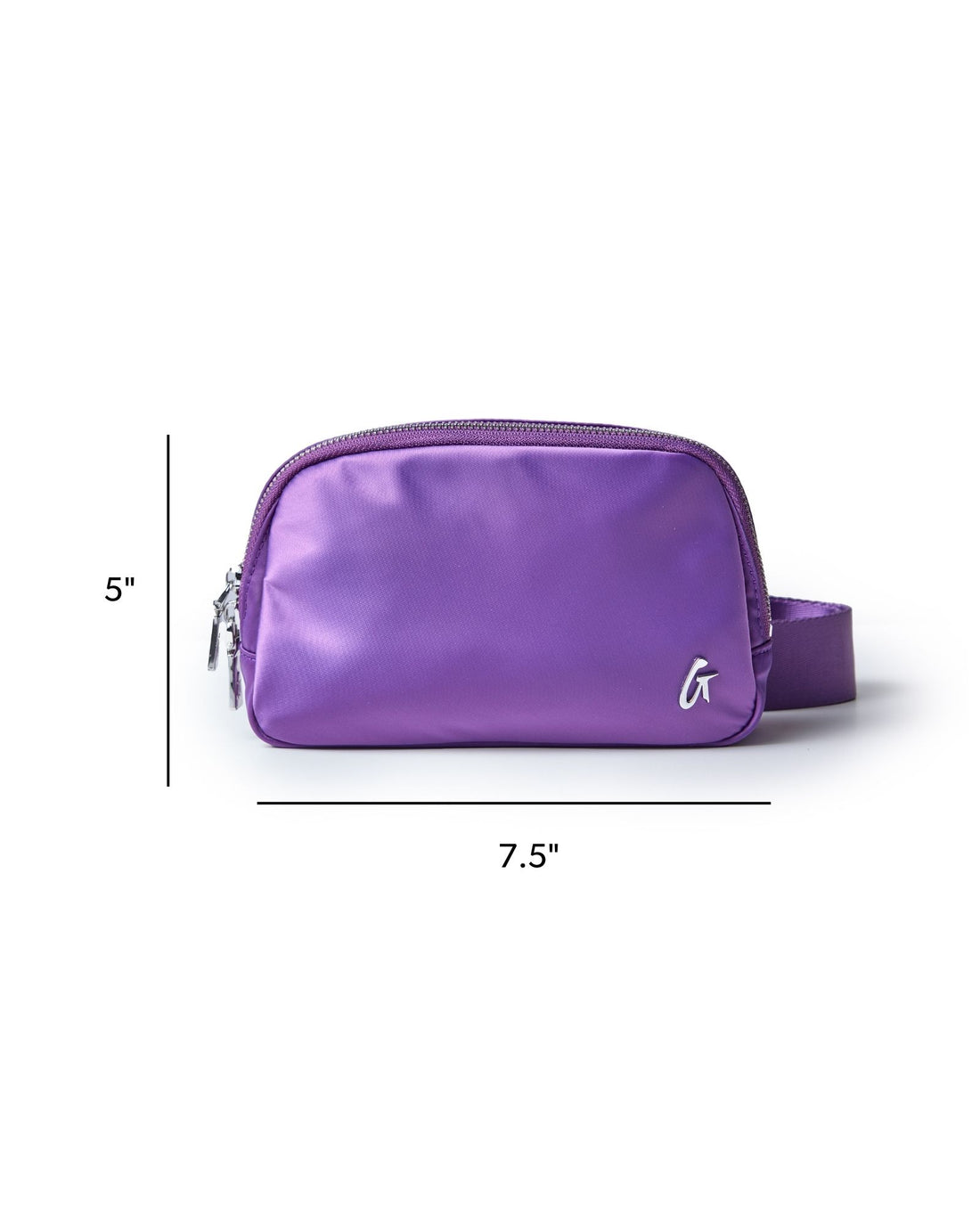 Nylon Fanny Pack - Purple | Spacious Zippered Compartment | Adjustable ...