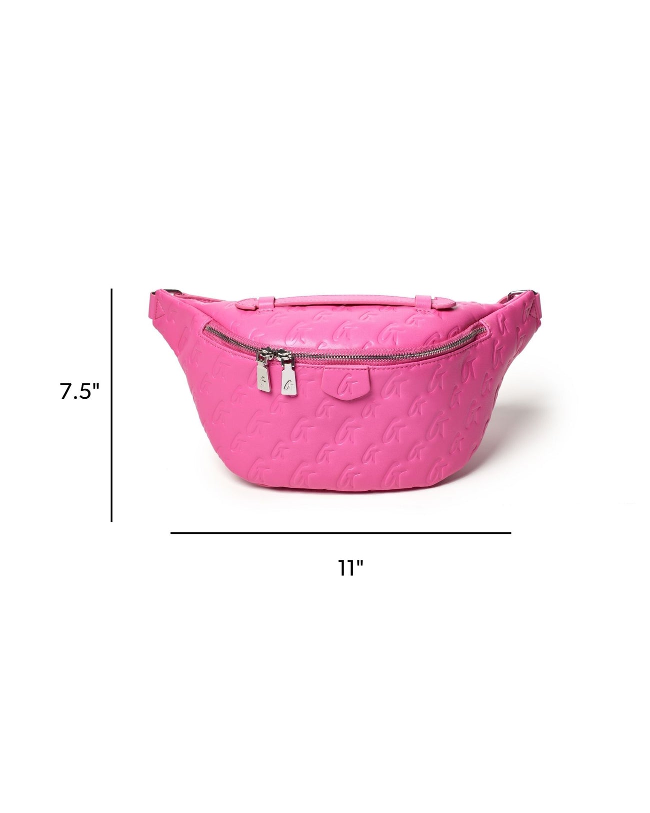 Monogram Hot Pink Fanny Pack - Adjustable Waist Strap & Top Handle