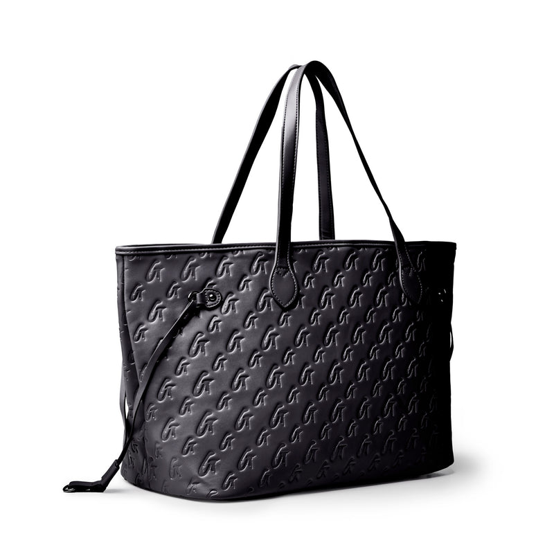 Monogram Glam Tote Matte Black X Pink Luxe Vegan Leather Tote Bag ...