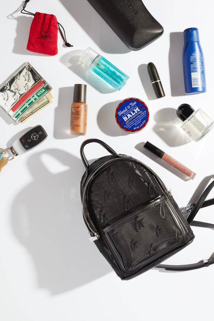 Mini Mesh Backpack - Sheer Monogram Accessible Front Zip Pocket