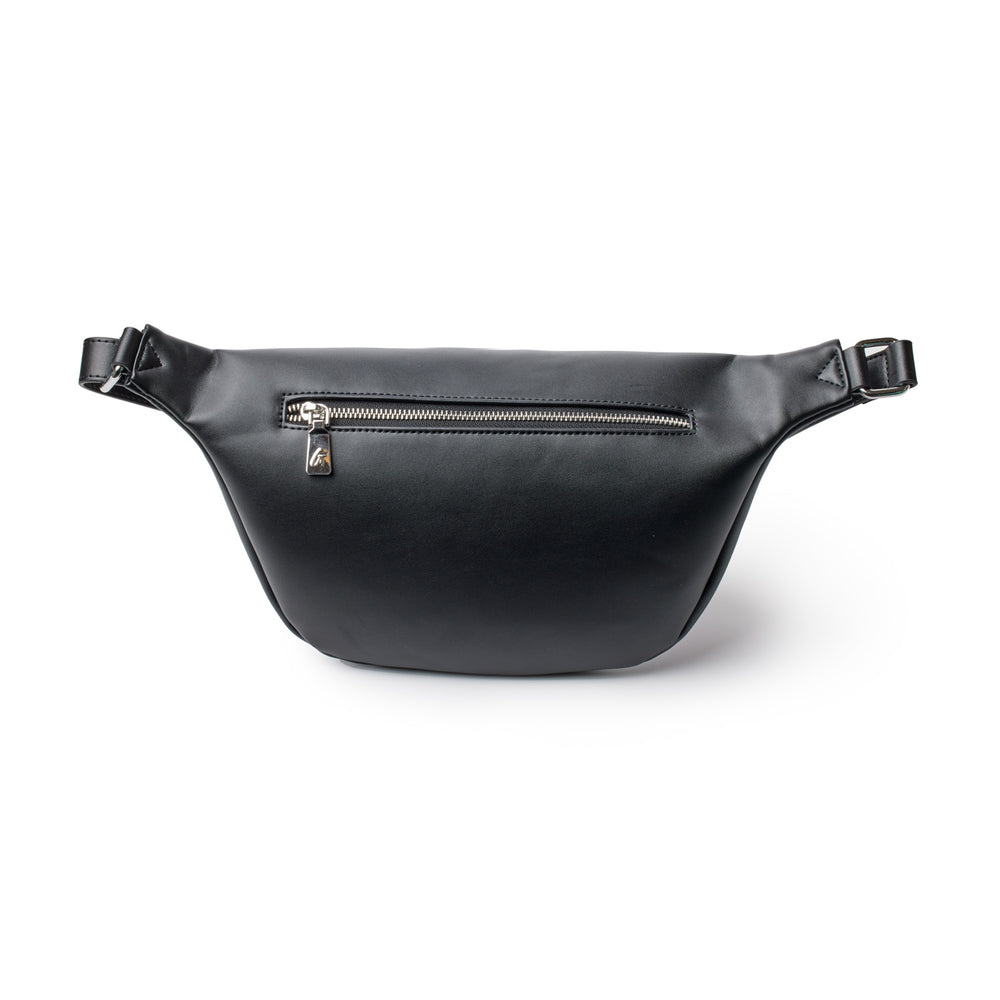 Signature Logo Fanny Pack Black | Vegan Leather Belt Bag | Adjustable Strap