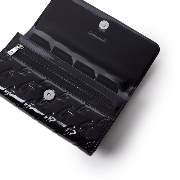 GLAM-AHOLIC MONOGRAM TRAVEL WALLET MIRROR BLACK