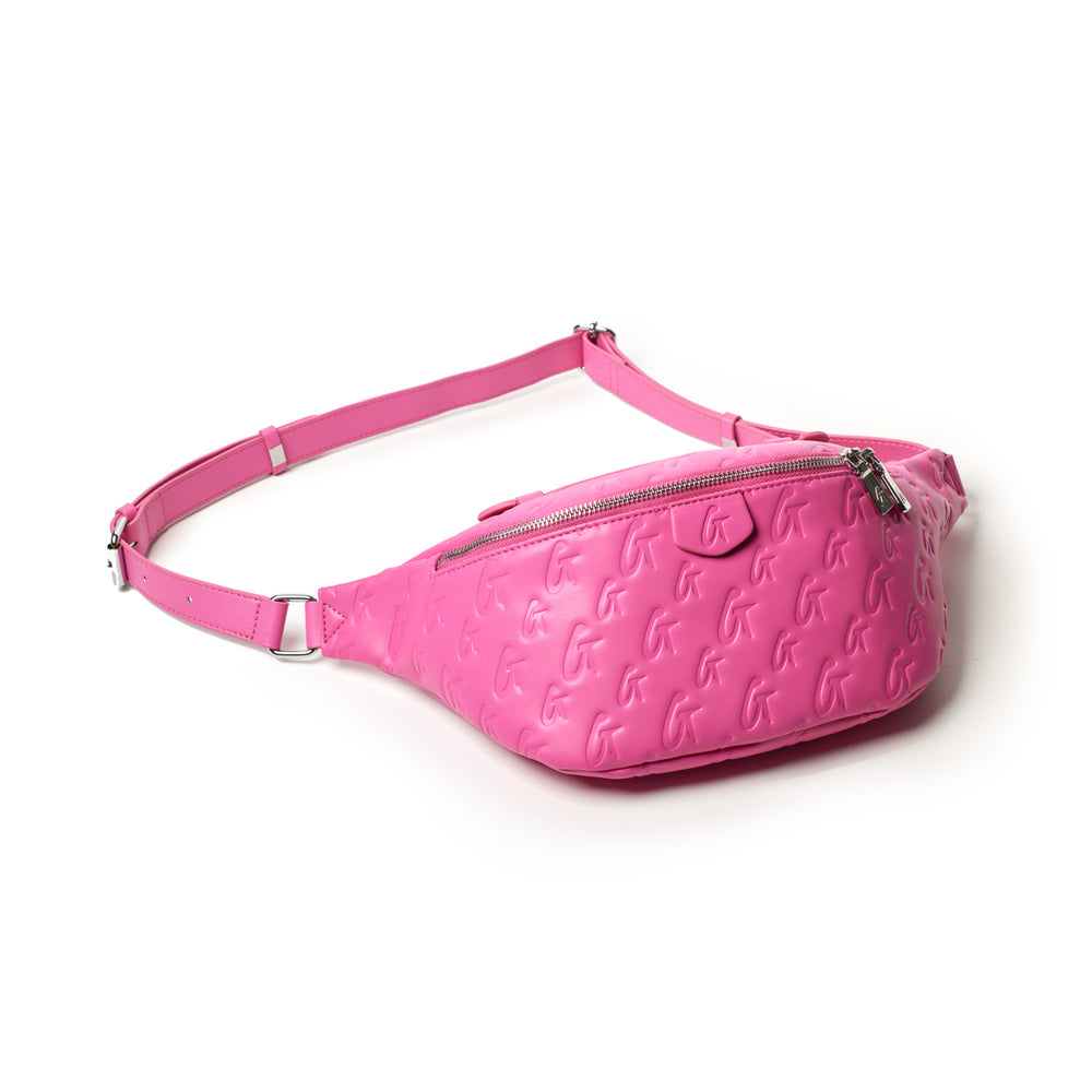 Monogram Hot Pink Fanny Pack - Adjustable Waist Strap & Top Handle