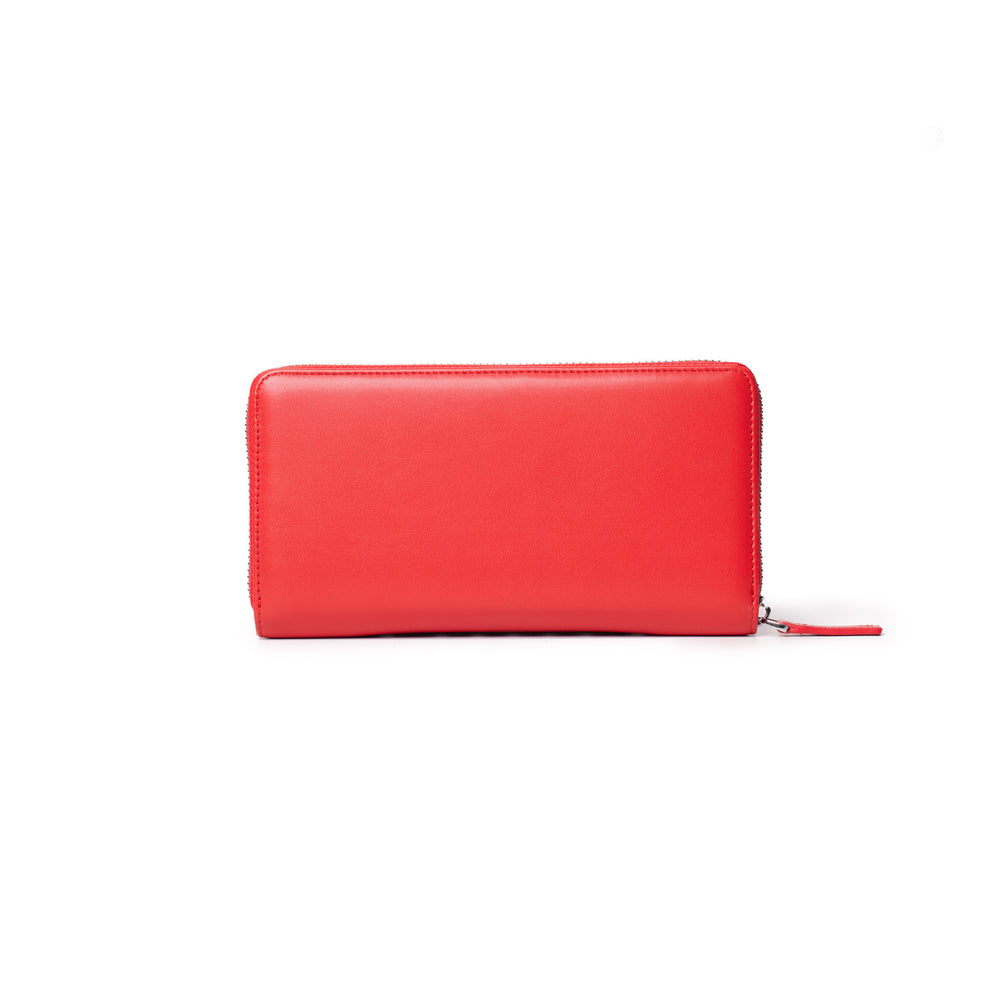 Red Signature Logo Standard Wallet - Chic Vegan Leather - Glam-Aholic ...